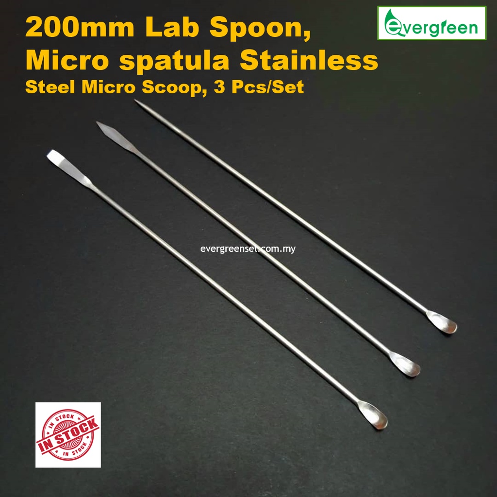 200mm Lab spoon, Micro spatula stainless steel micro scoope, 3pcs/ set ...