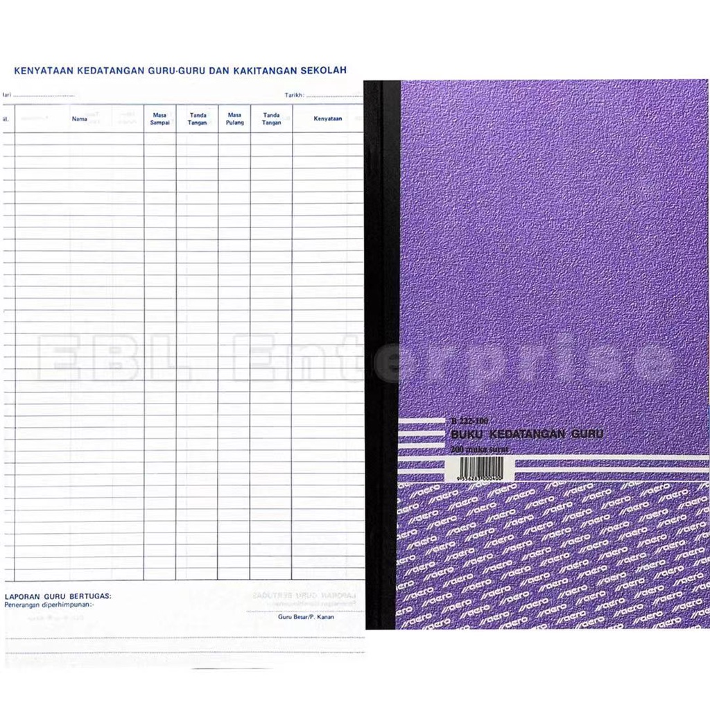 Buku Kedatangan Guru 200 sheets (B222-100) | Shopee Malaysia