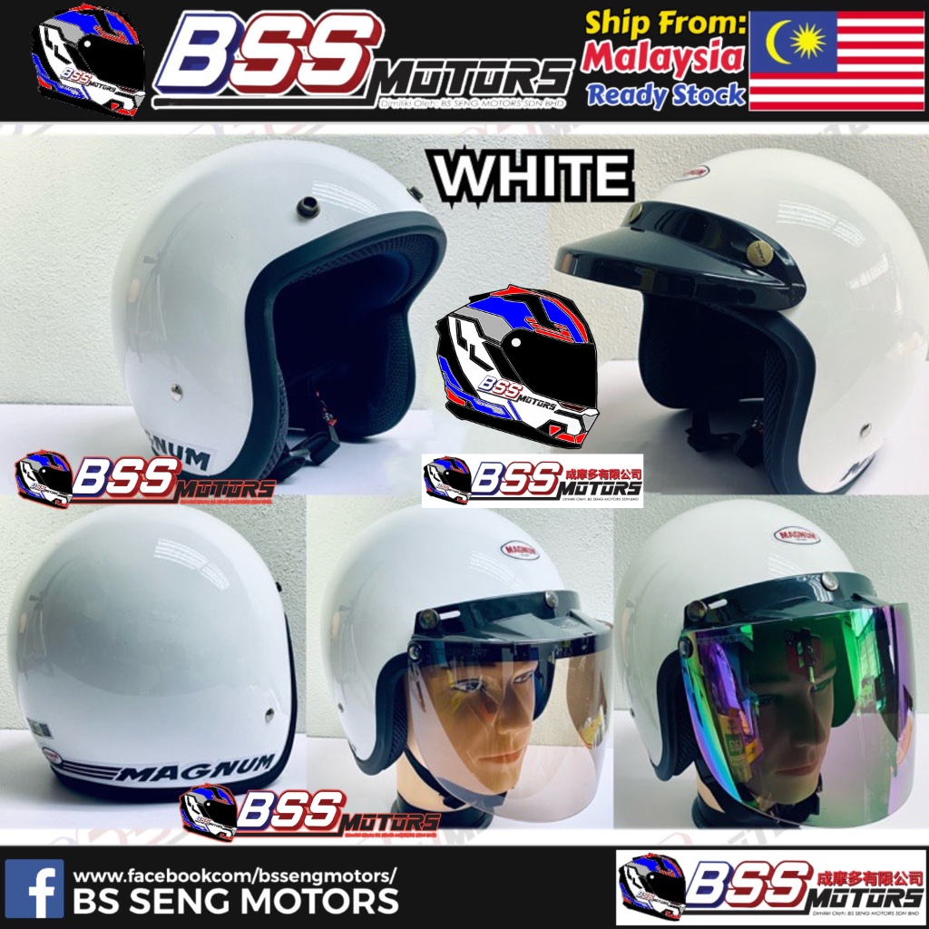 Magnum Helmet M5 Classic Topi Keledar Motorsikal L XL 3 Button ORIGINAL ...