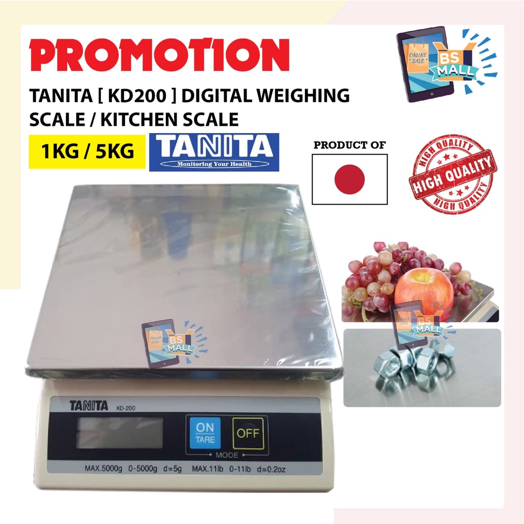 1KG , 2KG , 5KG TANITA 100% Japan Digital Electronic Balancing Kitchen ...