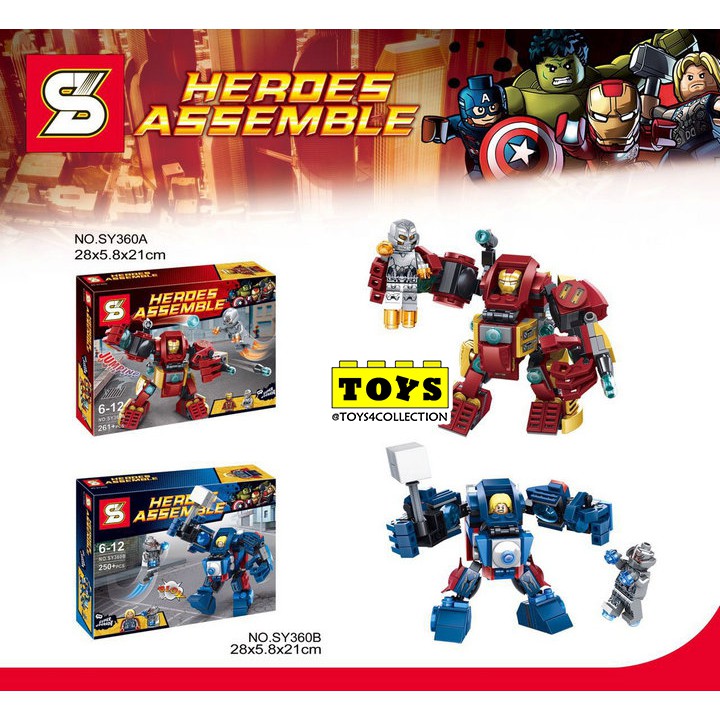 SY360 Marvel Avengers Ironman Thor Hulkbuster Building Blocks | Shopee ...