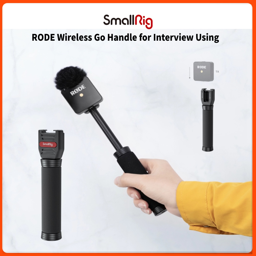 SmallRig Interview Microphone Handle, Wireless Go Handheld Adapter for ...