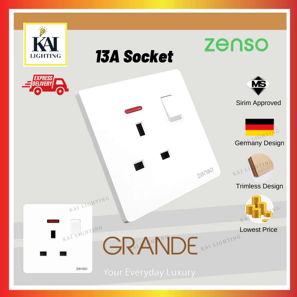 [SIRIM] Zenso Grande Socket and Wall Switche Slim Modern Switch Design ...