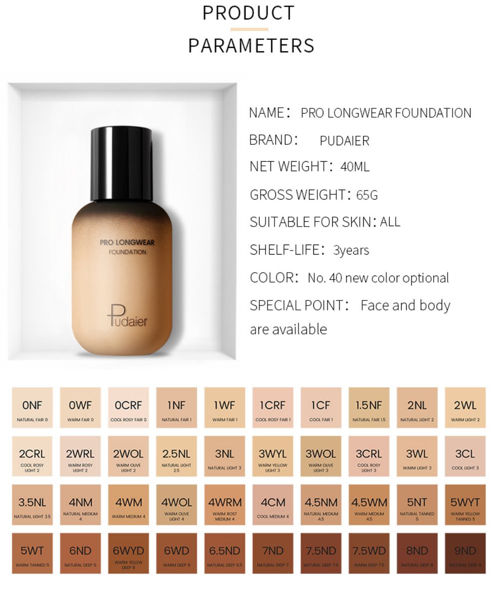 Pudaier Full Coverage Foundation Concealer - 40 Colours | Shopee Malaysia