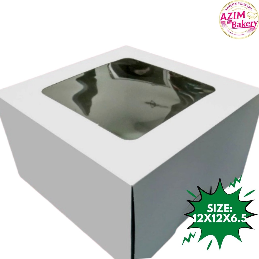 Cake Box Window 12X12X6.5 (3Pcs) Kotak Kek | Plain Cake Box With Window ...
