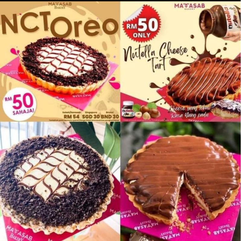 Nutella cheese tart Oreo by Mamasab Cake | Shopee Malaysia