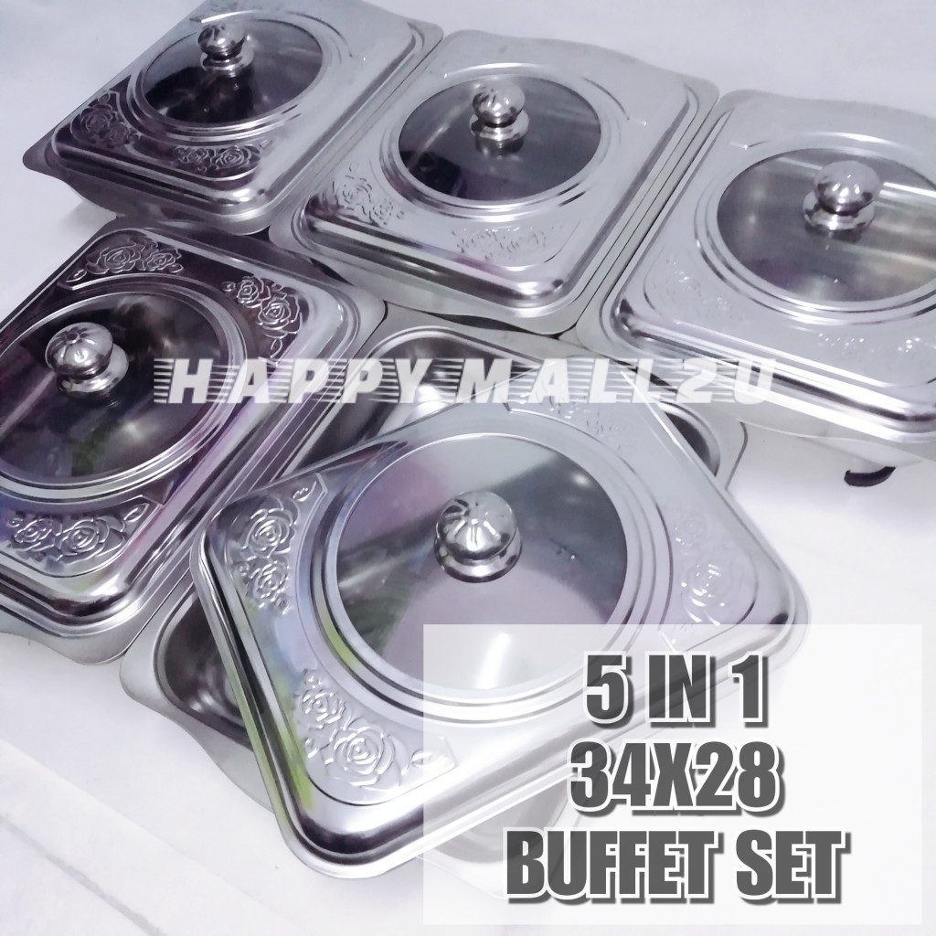 (5 IN 1) 34X28 SET BUFFET PETAK PENUTUP UKIR / RECTANGLE BUFFET SET ...