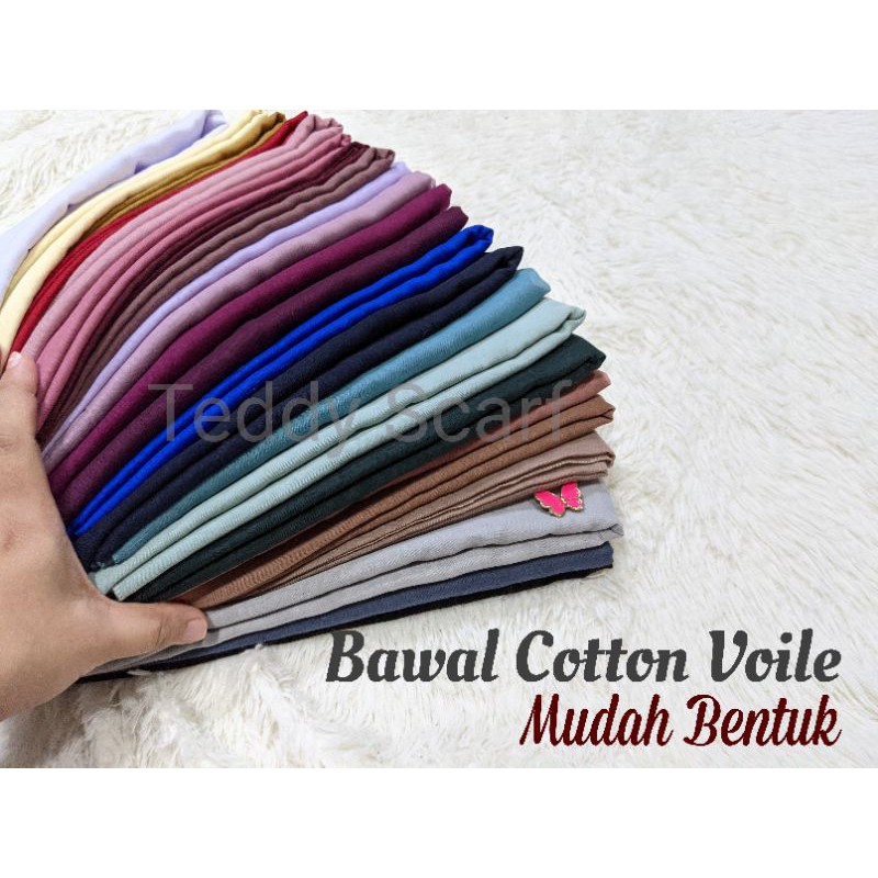 BAWAL BIDANG 45 COTTON MUDAH BENTUK. Tudung Bawal Plain Bidang 45 ...