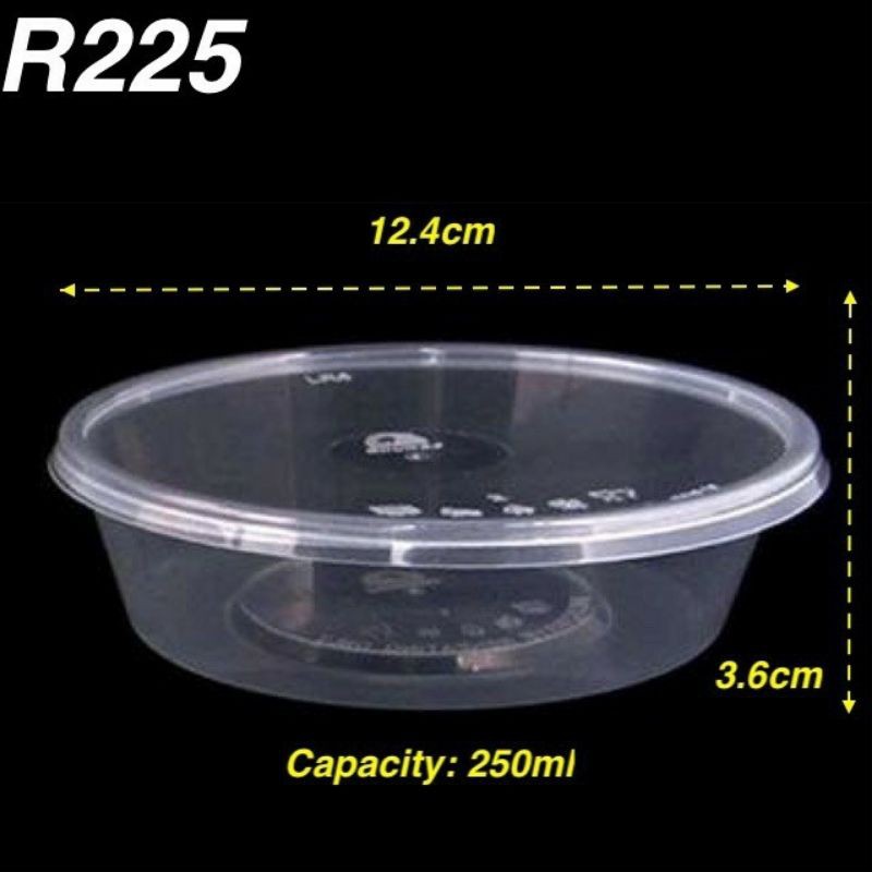 Round Plastic Food Container With Lid / Bekas Plastik Bulat Microwave ...