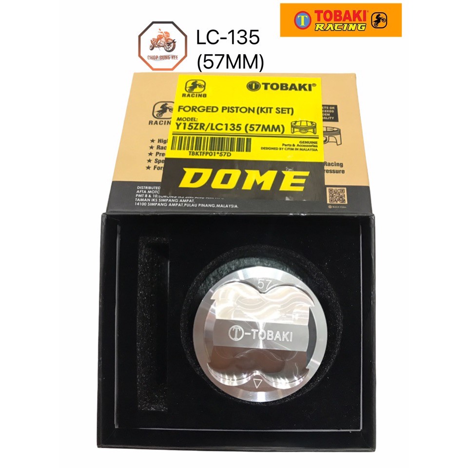 Y15/LC-135/FZ-150 TOBAKI Racing Forged Piston Kit Set 57MM DOME(High Compression) | Shopee Malaysia