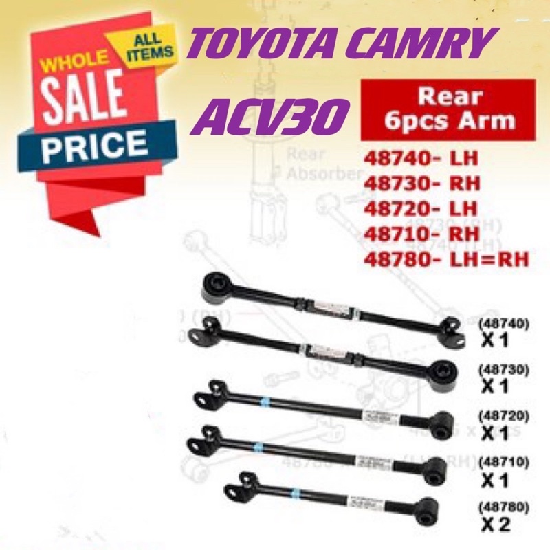 THAILAND QUALITY TOYOTA CAMRY ACV30 2001-2006 REAR SUSPENSION ARM ...