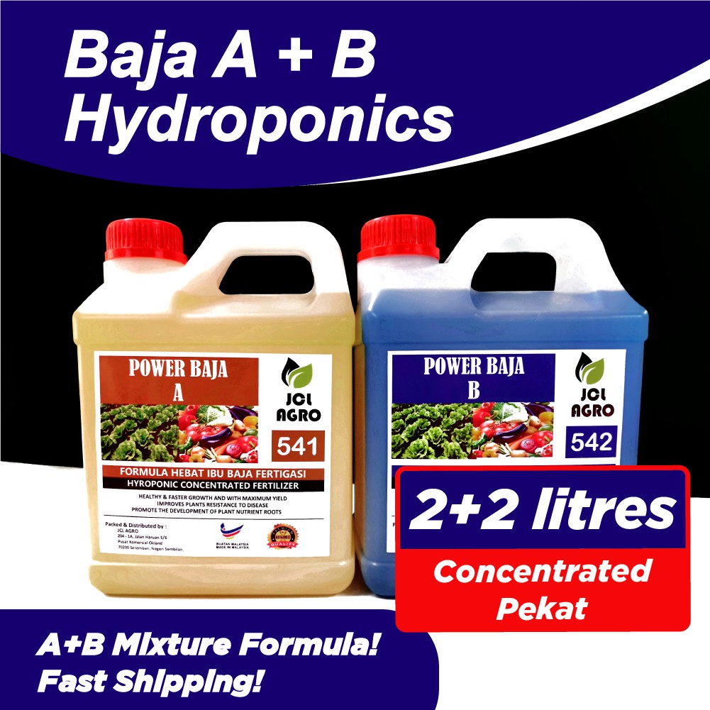 Baja AB 4 litres (Hydroponics Booster/Fertilizer) (2 litres A + 2 ...