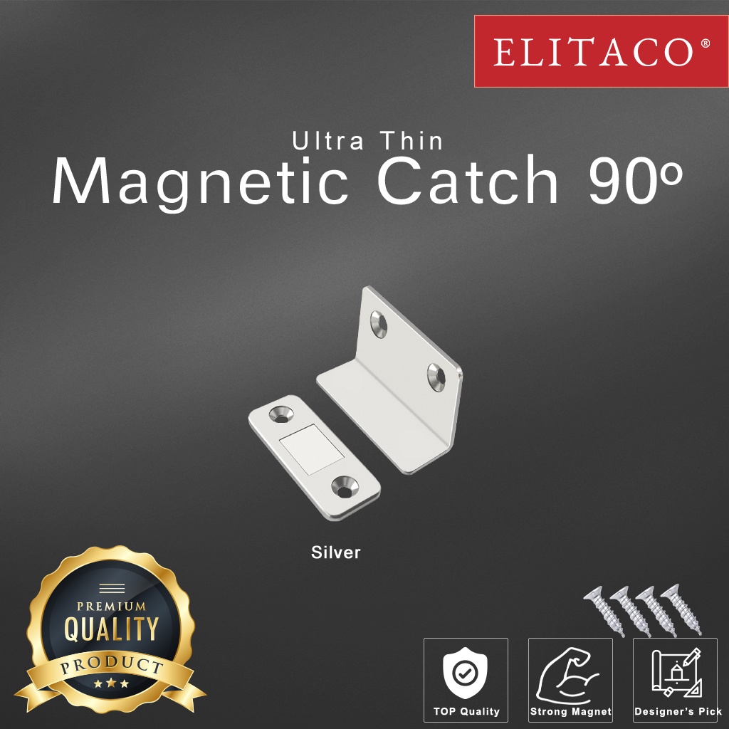 【ELITACO】 Ultra Thin Magnetic Latch 90° Degree L Shaped Cabinet Drawer ...