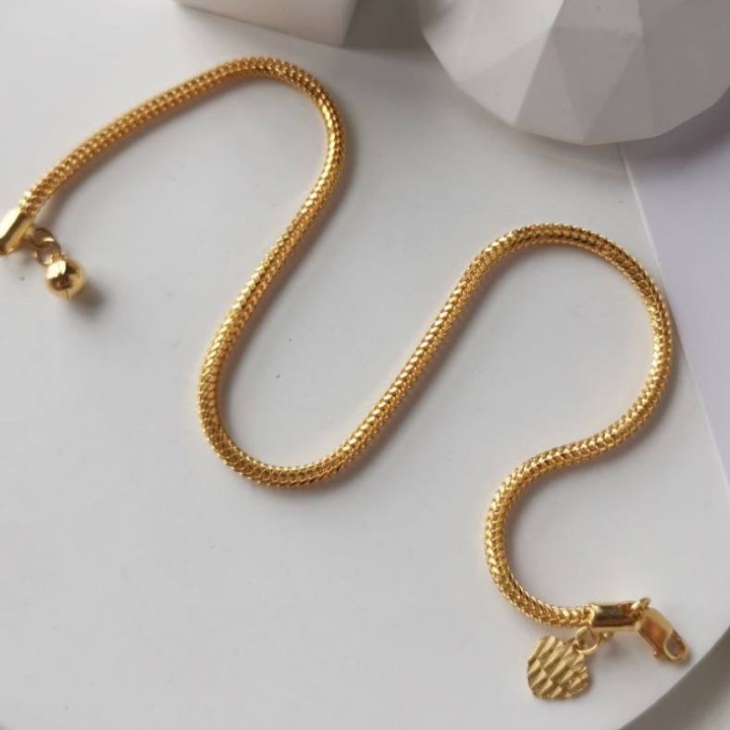 Rantai Kaki Pandora Padu Emas 916 Tulen | Shopee Malaysia