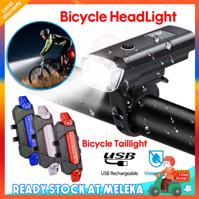 Bike Bicycle Light USB LED Rechargeable Set Mountain Cycle Front Back ...