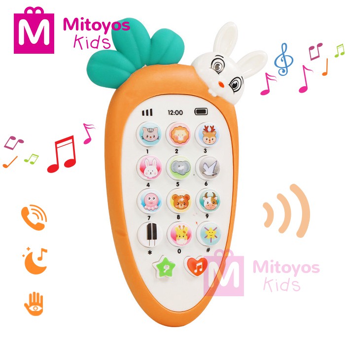 Mitoyos Kids Music Mobile Phone Simulation Toy Toddler Mandarin Early ...