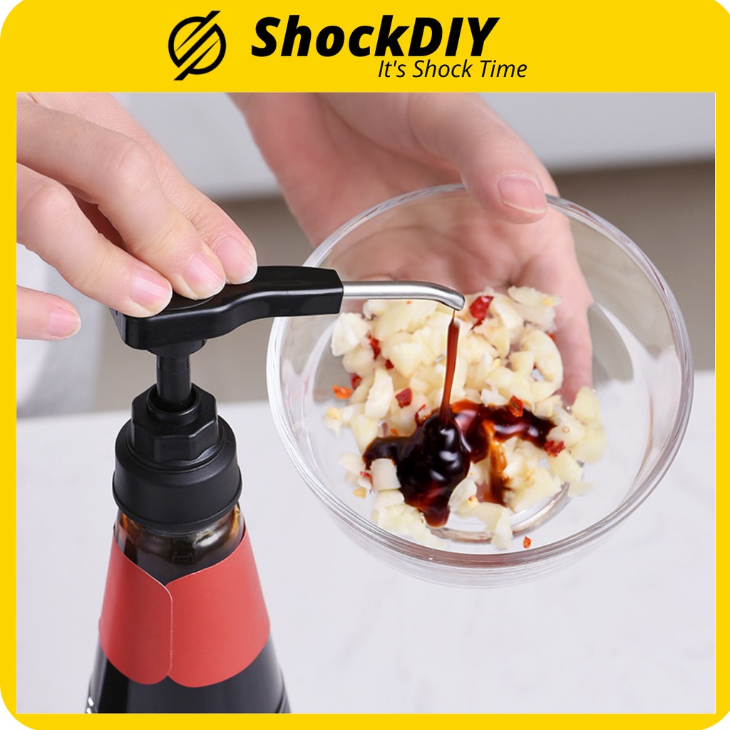 Kitchen Oyster Stainless Steel Sauce Pump Head Oil Chili Tomato Sauce Bottle Mouth Squeezer Soy ...