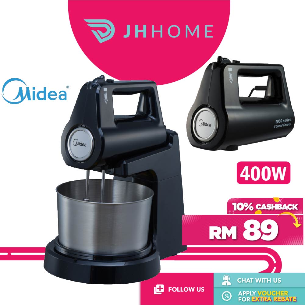 Midea 5 Speed 2-in-1 Stand Mixer SM0293 Hand Mixer Black SM0293-BK ...