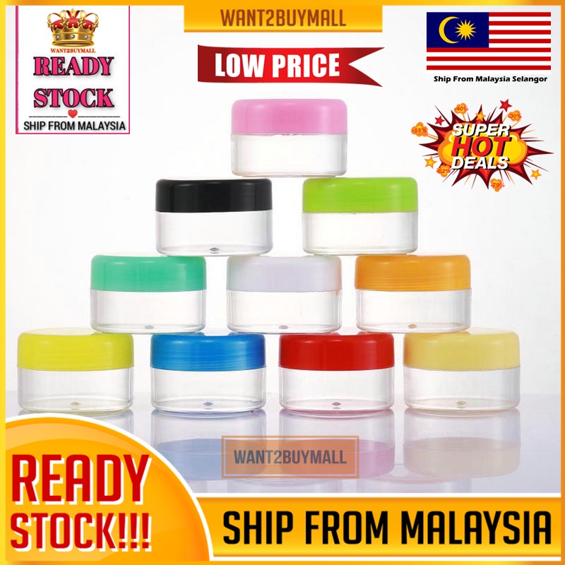 🇲🇾 🏆 5/10/15/20g Cosmetic Cream Container Round Botton Skincare Trial ...