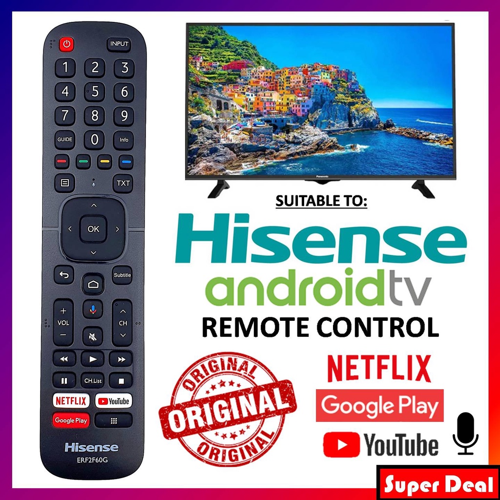 [ORIGINAL] HISENSE Android Smart TV Original Remote Control With Google ...