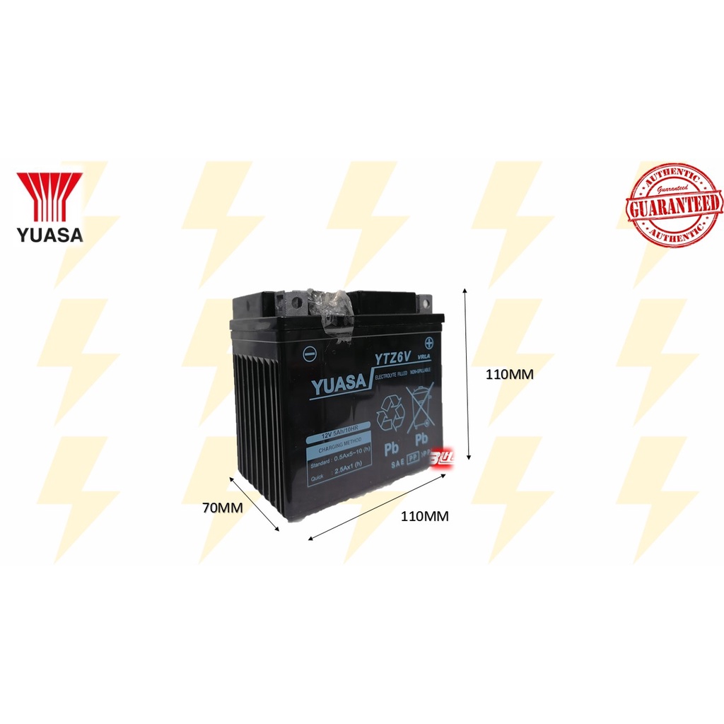 100% ORI} BATTERY ORI MOTOR RS150 RSX150 RS150R YUASA YTZ6V JAMINAN ...