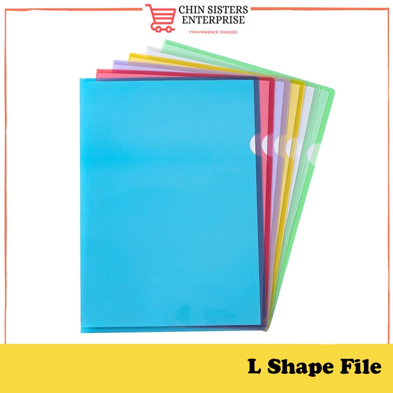6pcs/12pcs set A4 Color / Transparent Holder File L Shape Clear ...