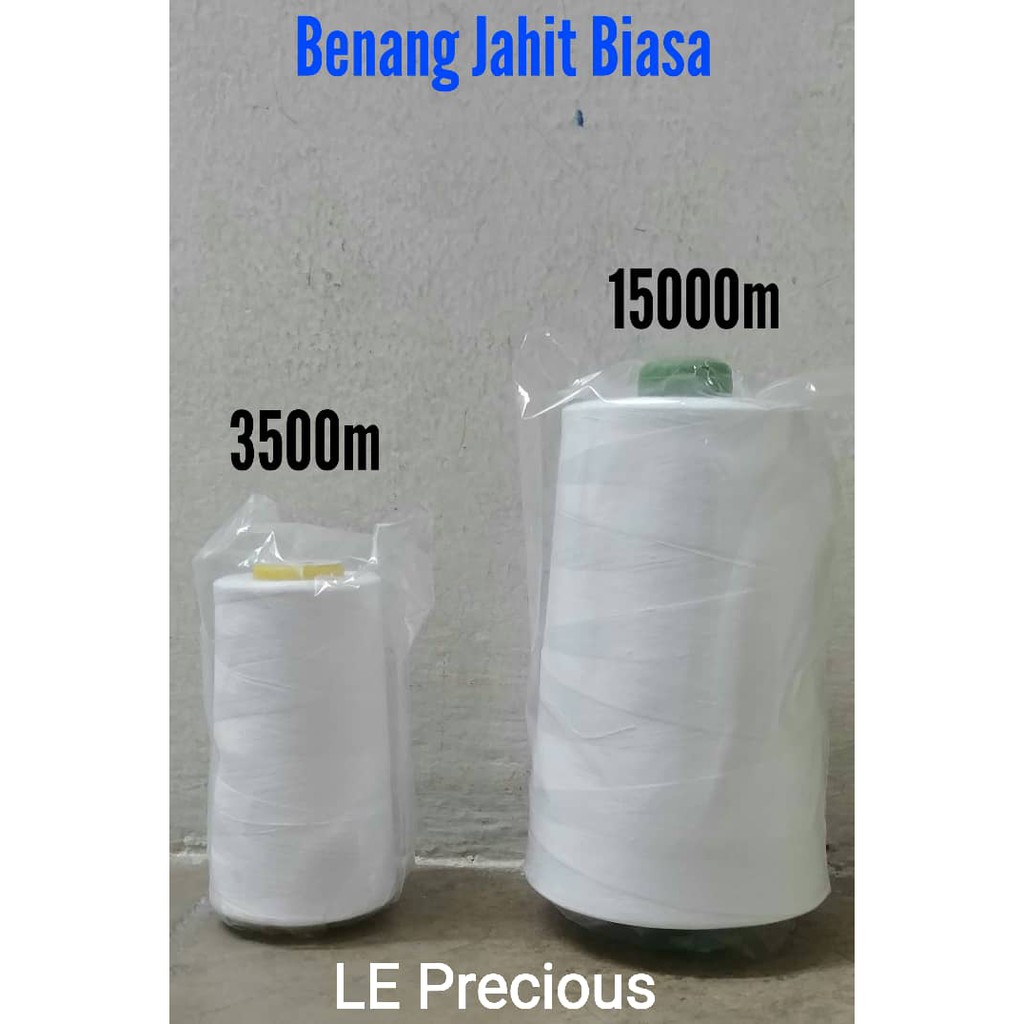 Benang 4000m & 15000m White/Off White Color Spun Polyester Threads ...