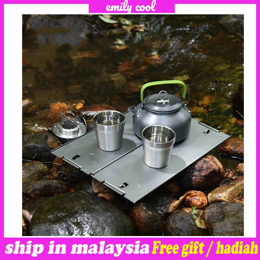[M'sia] Ready Stock Mini Camping Table Portable Folding Aluminum Table ...