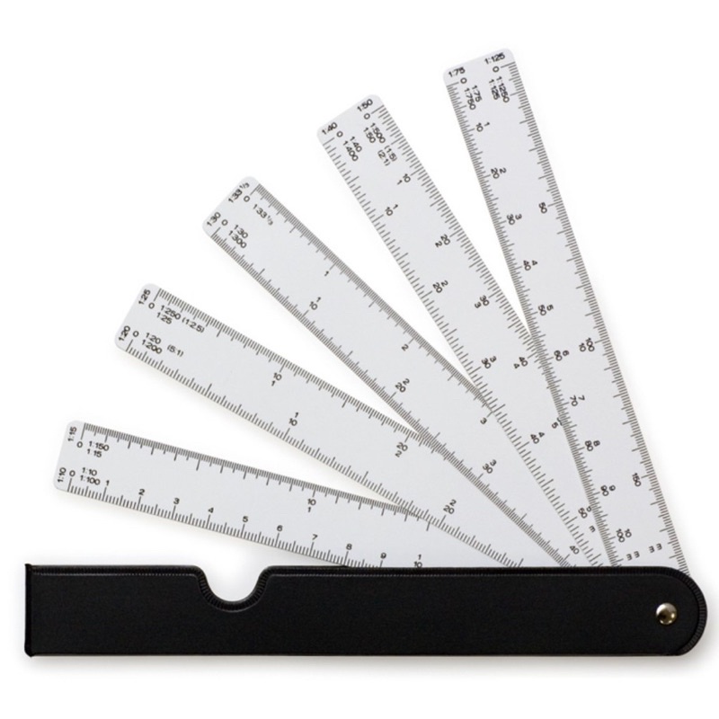 Scale Ruler Architecture Engineering Metric plastic Fan ruler 19cm ...