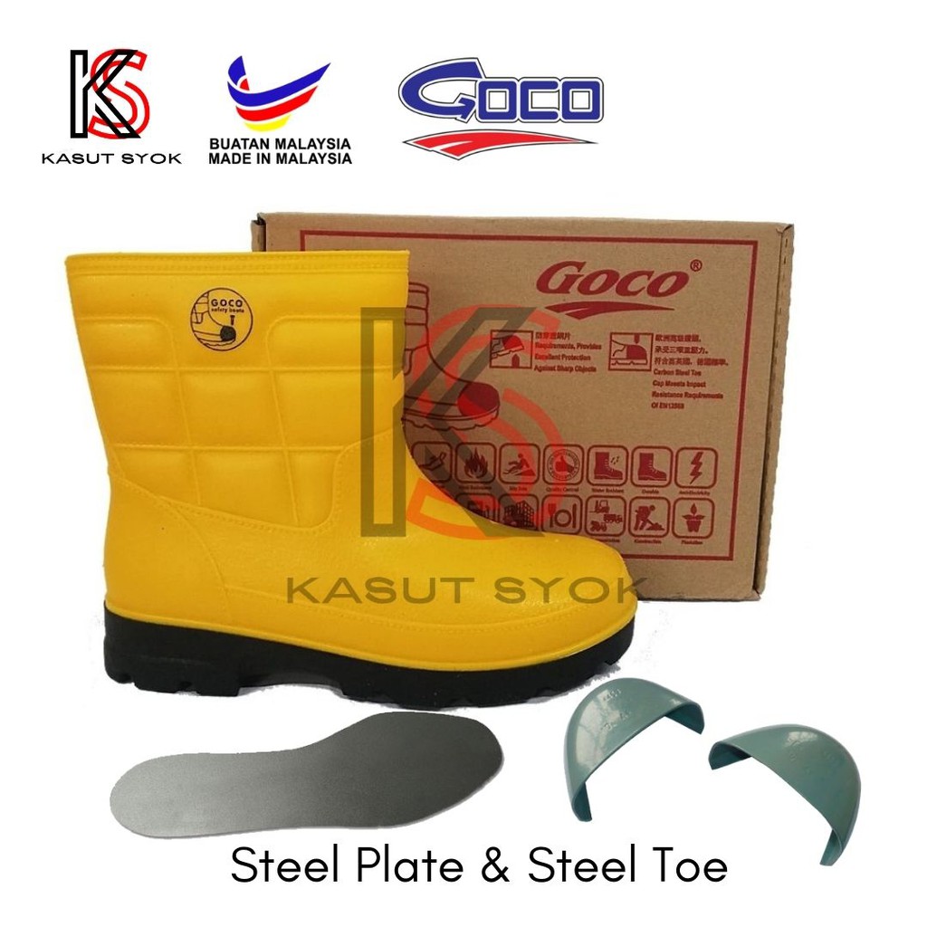 Goco Safety Rubber Boots M985 Ready Stock Murah!! (Steel Toe dgn Steel ...
