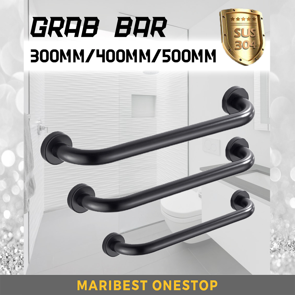 300MM / 400MM / 500MM 304 STAINLESS STEEL GRAB BAR BLACK MATTE FINISH ...