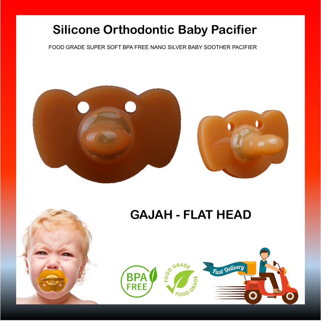 Puting Anti Jongang Orthodontics Newborn Baby Pacifier Soother Flat ...