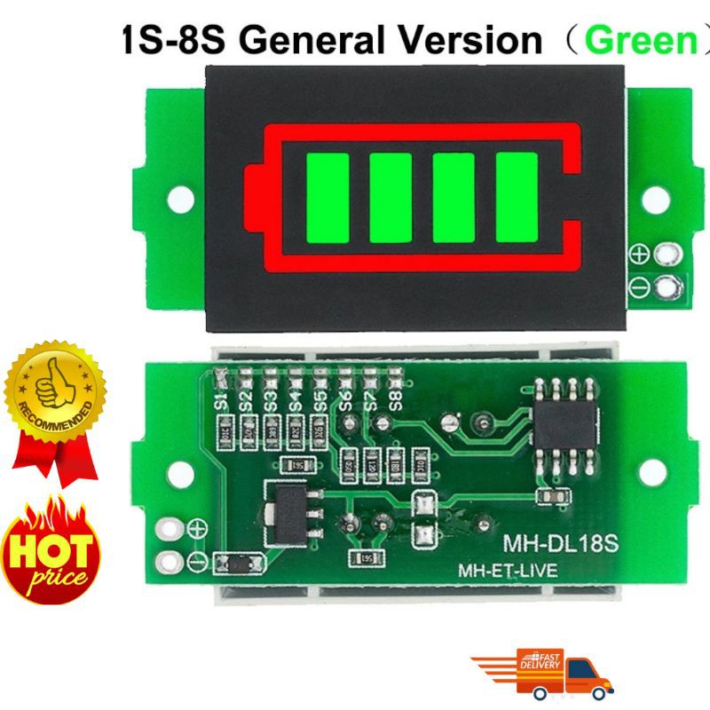 🔥READY STOCK🔥1/2/3/4/5/6/7/8S Lithium Battery Capacity Indicator Module ...