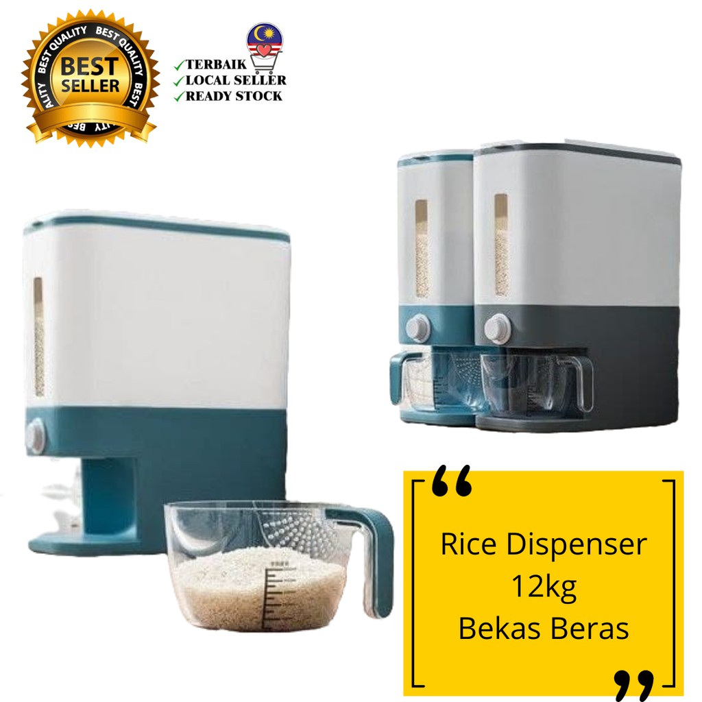 Bekas Beras SIMPAN BERAS Rice Dispenser 🌟12KG Automatic [Kitchen Tech💯 ...