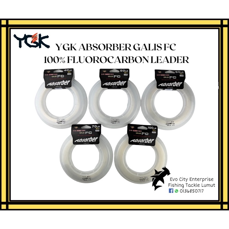 YGK Absorber Galis FC 100% FluoroCarbon Leader | Shopee Malaysia