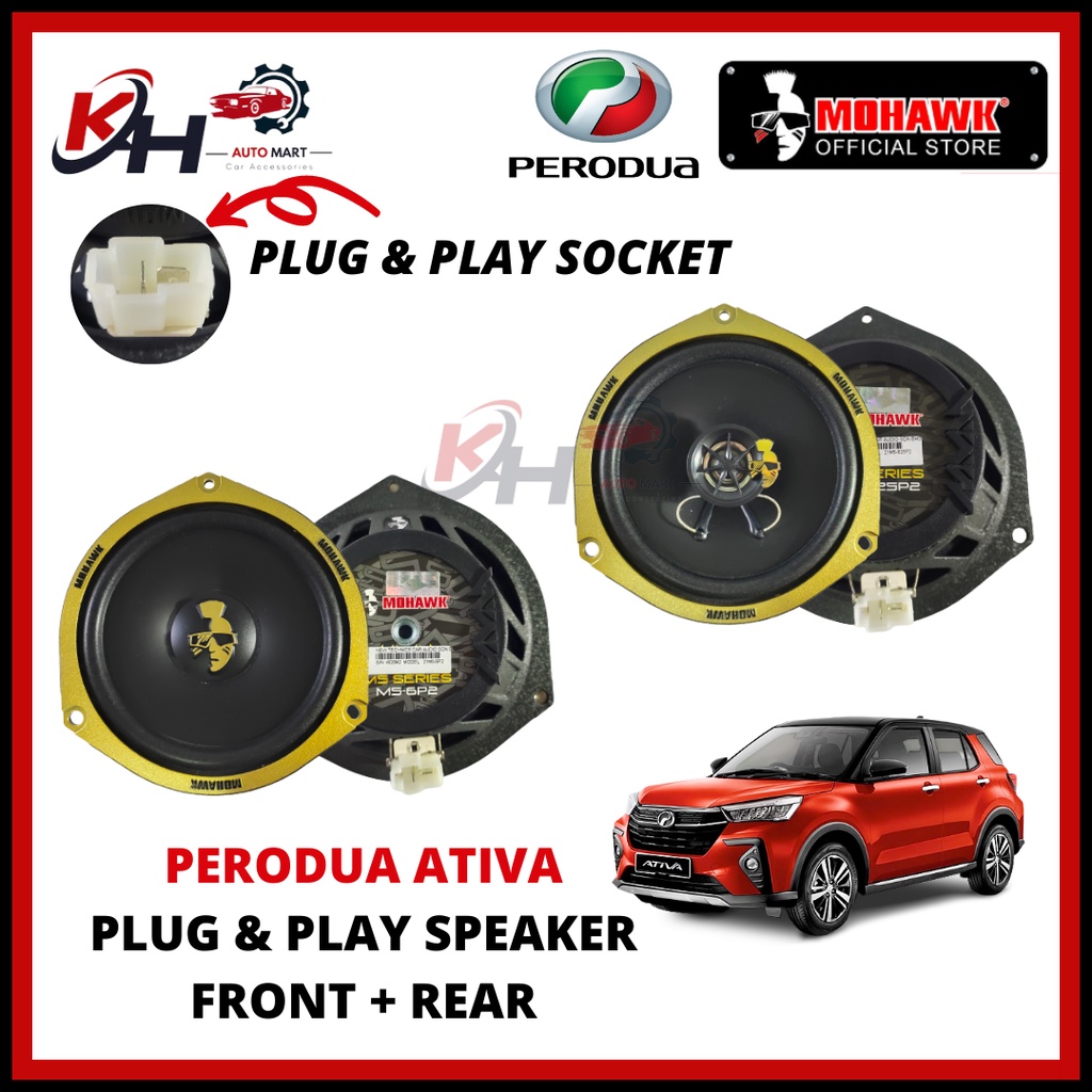 PERODUA ATIVA ★ 6'' MOHAWK M5 Plug&Play 2-Way Coaxial MID BASS Car ...