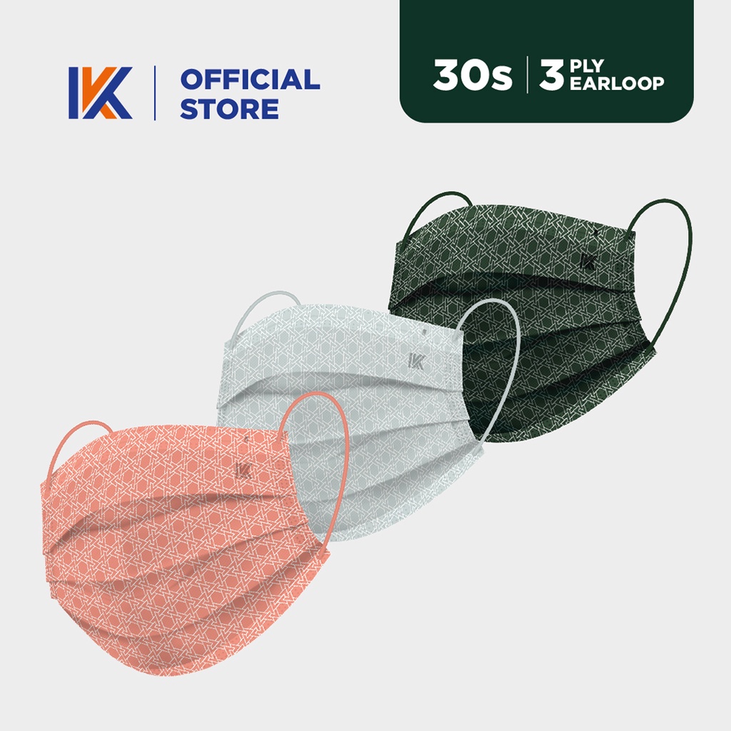 Komark Mask Raya Series Adult's 3PLY Earloop/Headloop Disposable Face ...