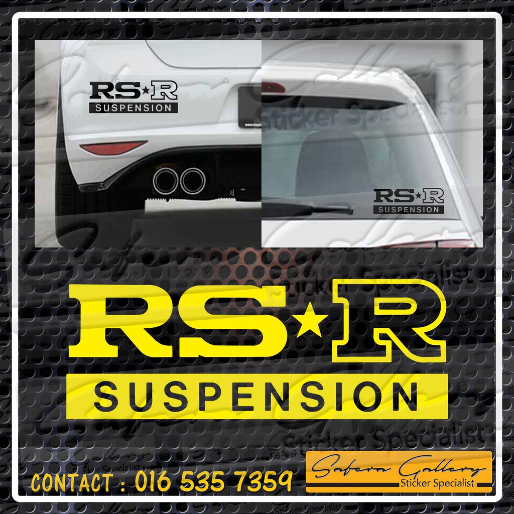 sticker 3M RSR suspension car decals sticker pantul cahaya honda toyota ...