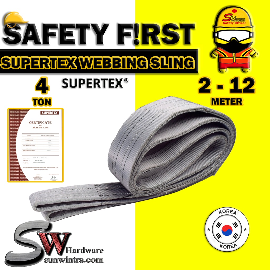 SW Hardware Supertex Korea Heavy Duty Webbing Sling 4 TON Polyester ...