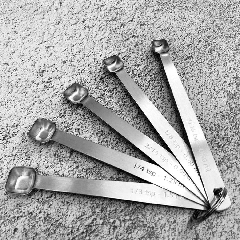 5pcs/set Measuring Spoons Mini Stainless Steel Graduated Measure Scoops ...