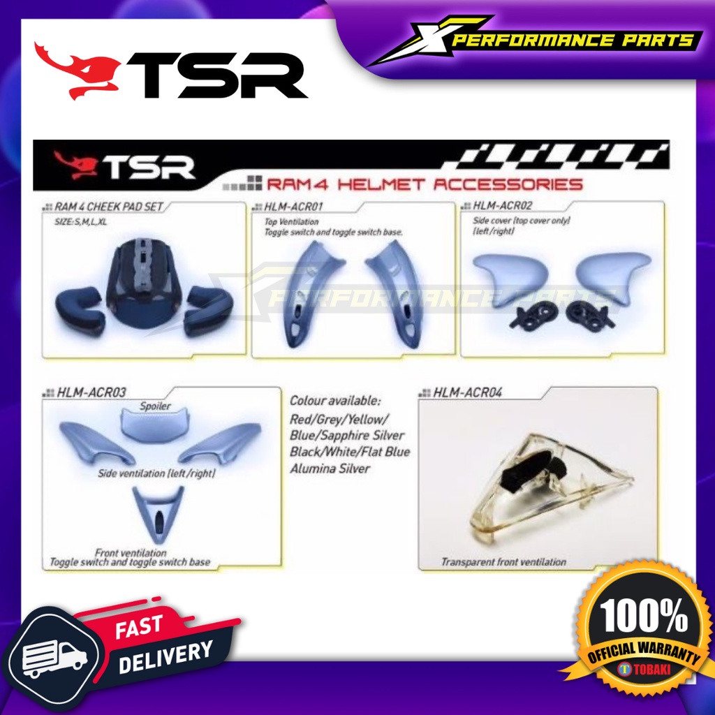 TSR RAM4 HELMET ACCESSORIES-Side Cover/ Spoiler/ Tanduk | Shopee Malaysia