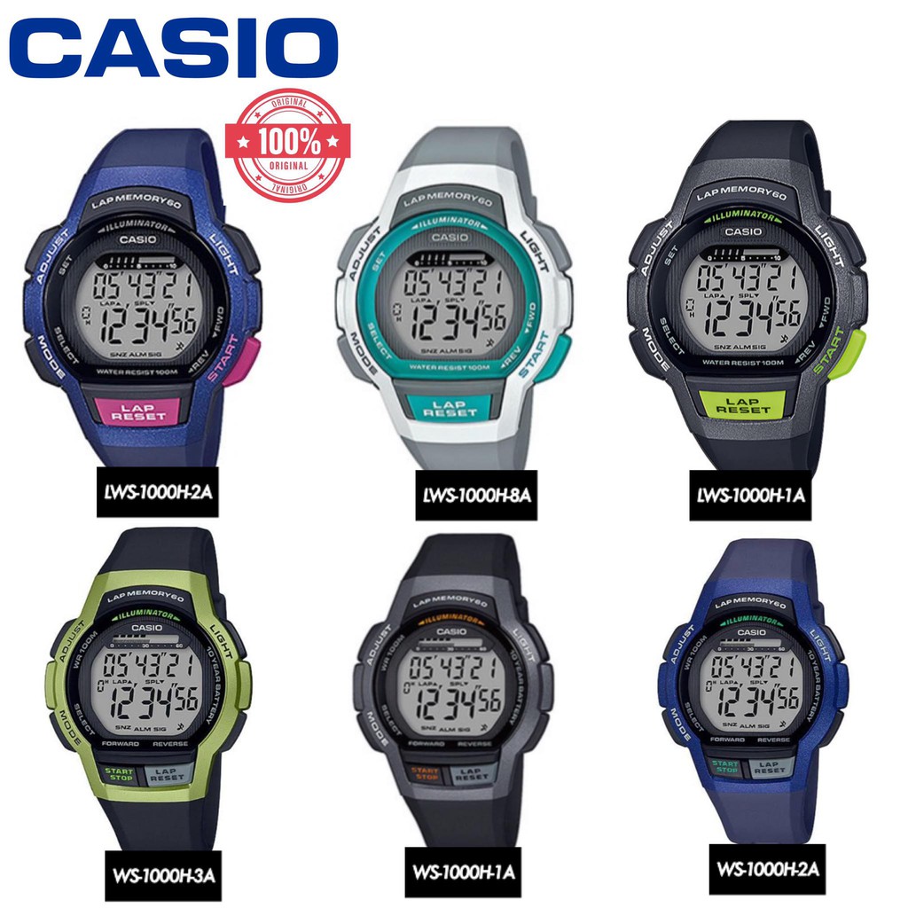 Original Casio WS-1000H LWS-1000H Sport Digital Watch Unisex Running ...