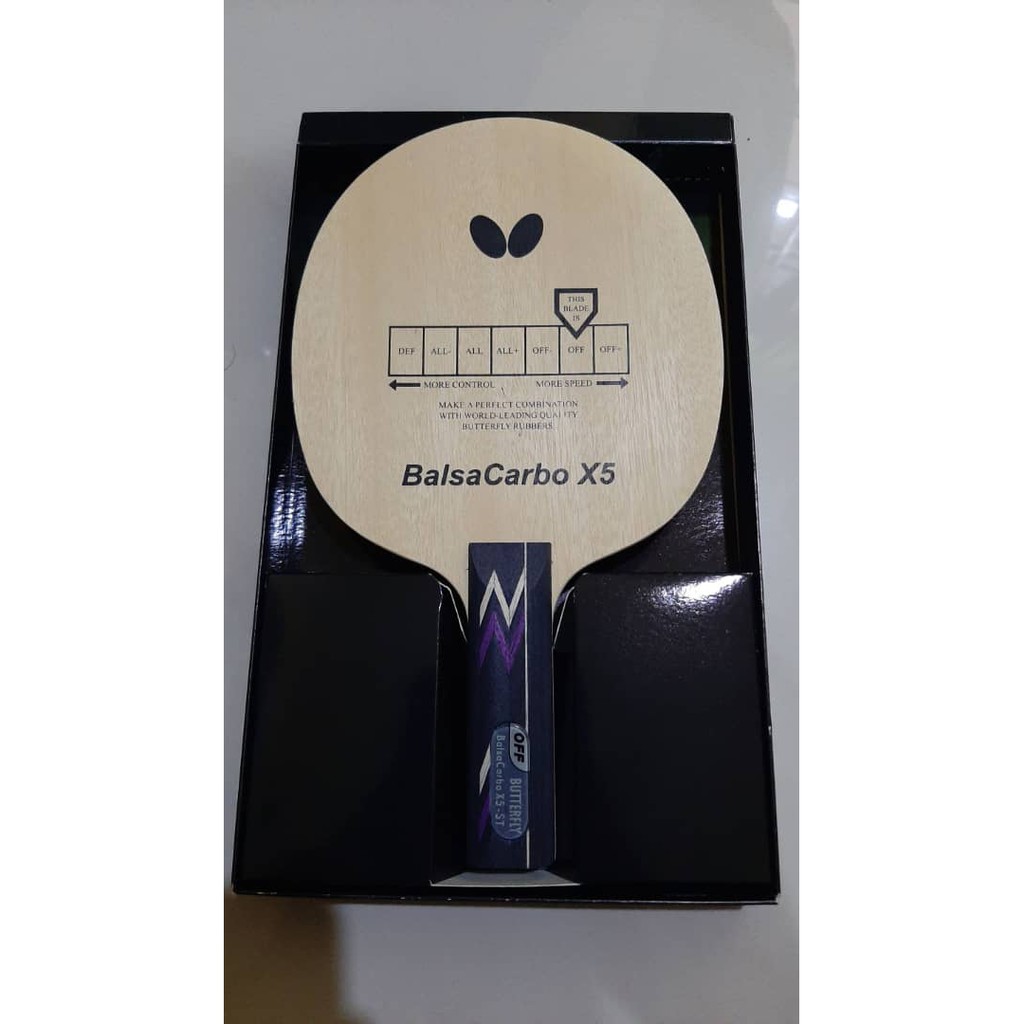 BUTTERFLY Balsa Carbo X5 Table Tennis Blade (ST Handle & FL Handle ...