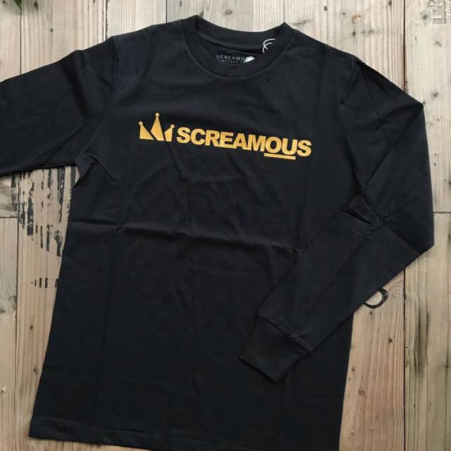 Longslevee black original screamous logo | Shopee Malaysia