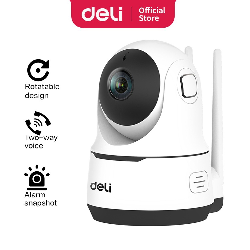 Deli Security Camera ES102 CCTV 720p HD Quality White IP Camera 2 Way ...