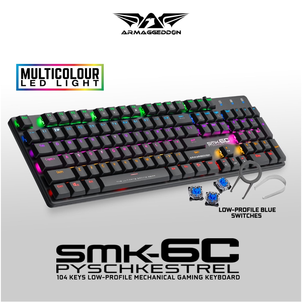 ARMAGGEDDON SMK-6C PYSCHKESTREL GAMING MECHANICAL KEYBOARD | Shopee ...
