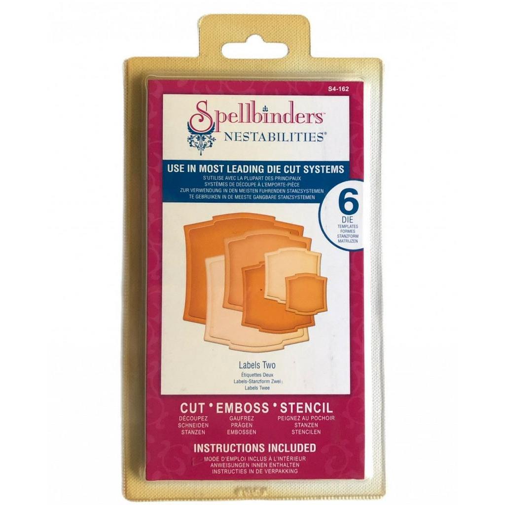 Spellbinders Nestabilities Dies Label 2 Dies Cut-Emboss-Stencil Die Cut ...