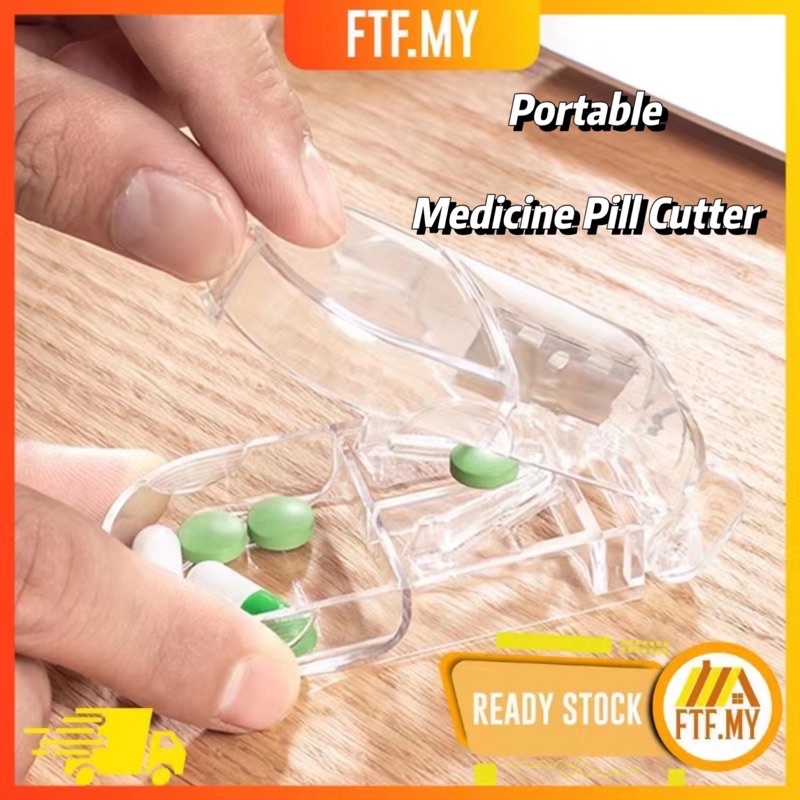 Portable Medicine Pill Cutter Box Pill Splitter Storage Table Separator ...