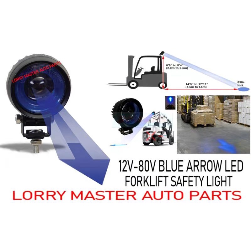 12V-80V BLUE ARROW LED FORKLIFT SAFETY LIGHT | Shopee Malaysia