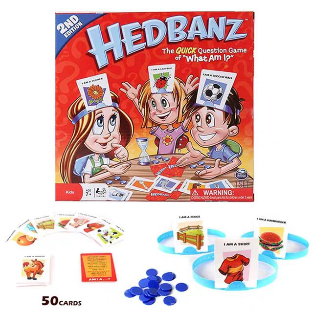 Hedbanz The Quick Question Game of What Am I Family Party Board Game ...